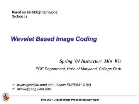11wavelet Based Image Coding