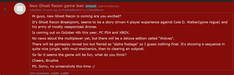 Report New Ghost Recon Game Titled Breakpoint Leaked Via Collector S Edition Set For Release