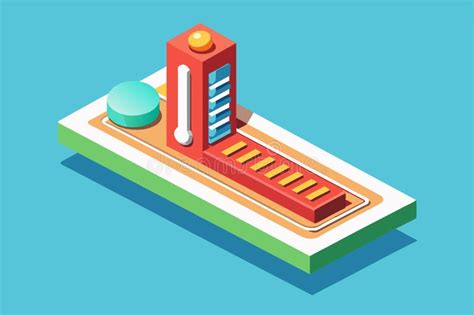 A Colorful Isometric Thermometer Design Showcases A Modern And Customizable Thermometer With A