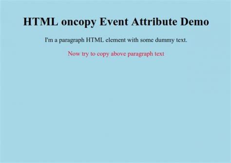Html Oncopy Event Attribute