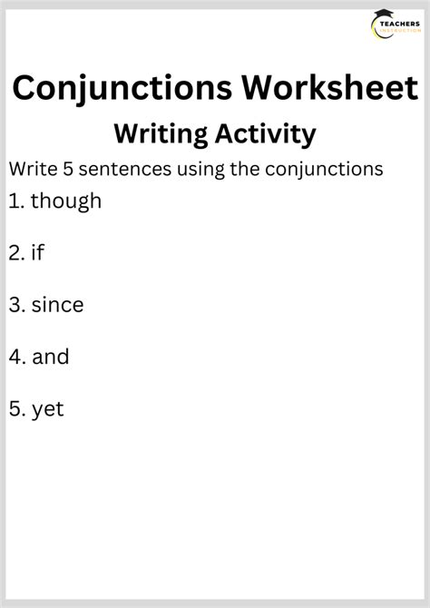 Conjunctions Exercises Although And Otherwise Conjunctions