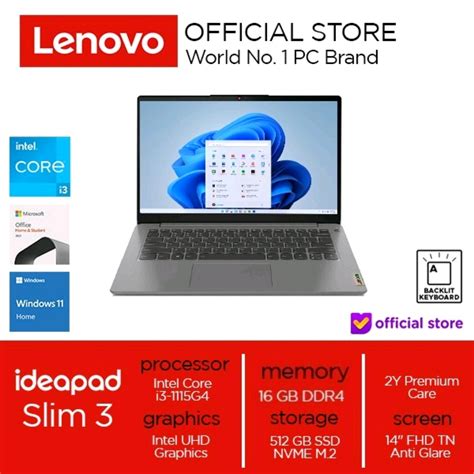 Jual Lenovo IdeaPad Slim 3i 14ITL6 J2ID J1ID Intel Core I3 1115G4 16GB 512GB SSD Intel UHD
