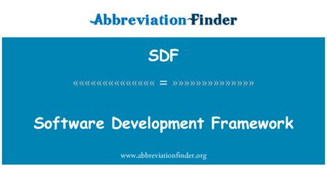 Sdf Stands For Software Development Framework Abbreviation Finder