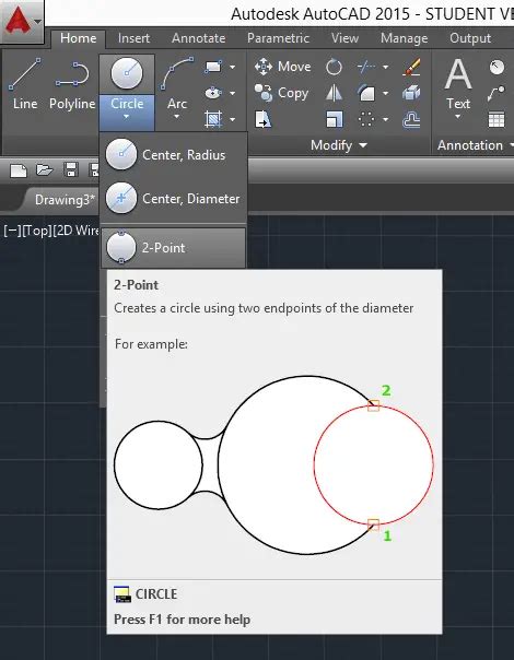 AutoCAD Tutorial Circles In AutoCAD