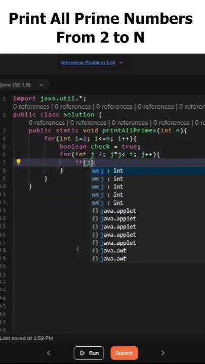 Print All Prime Numbers Shorts Youtubeshorts Java Viral Coding Programming Primenumbers