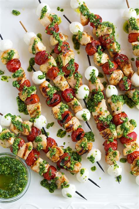 Chicken Caprese Skewers With Homemade Pesto Cooking Classy