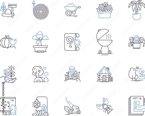 Farming Production Outline Icons Collection Agriculture Cultivation