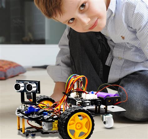 lafvin smart robot car 2wd chassis kit with ultrasonic module l298n d