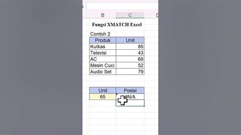 Fungsi Xmatch Excel Contoh Penggunaan 2 Shorts Youtube