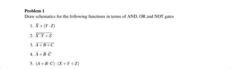 Solved Problem 1 Draw Schematics For The Following Functions