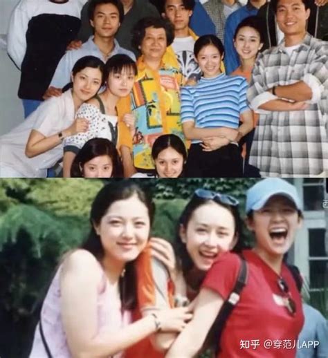 章子怡曾黎26年老同学相聚！穿tb开衫显年轻 知乎