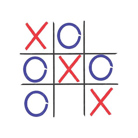 Premium Vector Tic Tac Toe In Hand Drawn Styletick Symbol Game Background Concept Stock Image