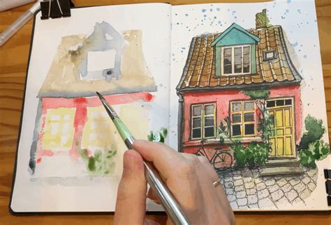 Ink And Watercolor Drawings