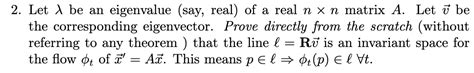 Solved 2 Let λ Be An Eigenvalue Say Real Of A Real N×n