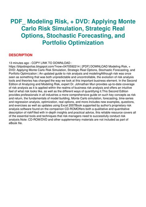 Ppt Downloadpdf Pdf Modeling Risk Dvd Applying Monte Carlo Risk Simulation S Powerpoint