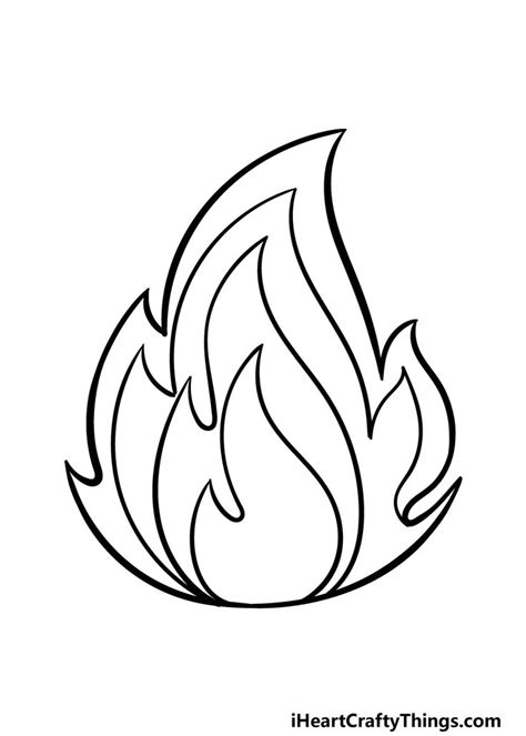 How To Draw A Cartoon Flame Step By Step