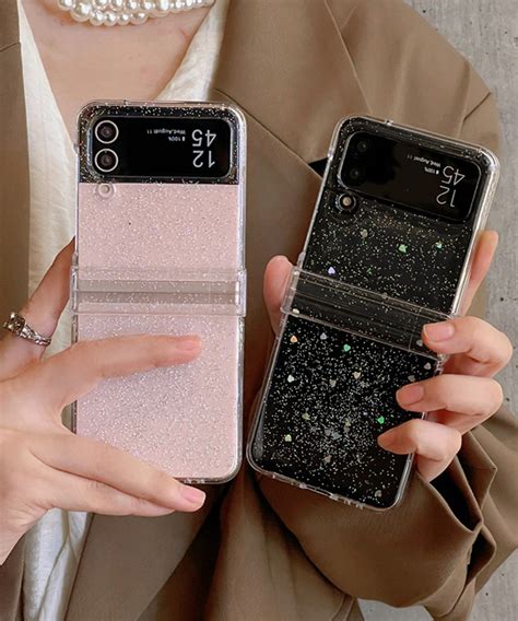 핑크리어카 삼성 갤럭시 Z플립 지플립 3 4 5 6 글리터 반짝이 실버 힌지보호 투명 유니크 키치 심플 핸드폰 휴대폰 폰 지플립
