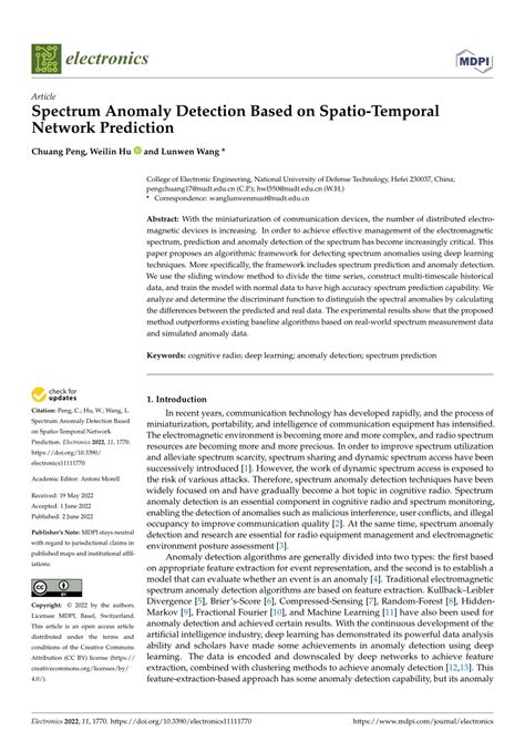 Pdf Spectrum Anomaly Detection Based On Spatio Temporal Network Prediction