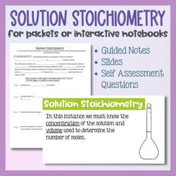 Solution Stoichiometry Lesson And Guided Notes By Kelsey Chemistry