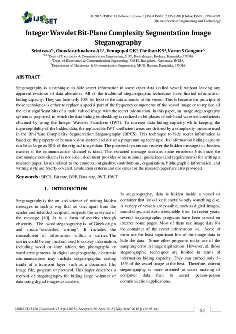 Pdf Integer Wavelet Bit Plane Complexity Segmentation Image Steganography