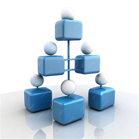 3d Hierarchy Icon Isolated On White Background Enterprise Management Subordinate Structure