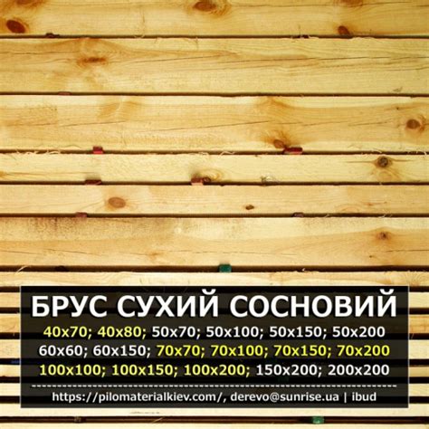 Брус сухий сосна 50, 50х100, 50х150, 100, 100х100, 100х50, 150, 150х50 ...