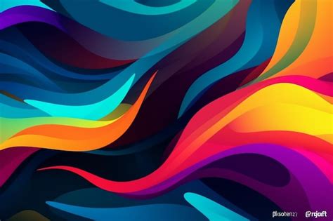 Premium Photo Abstract Colorful Flowing Shapes Background