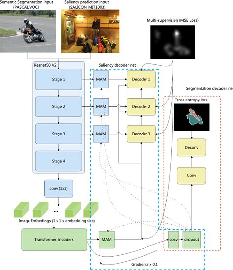 Semantic Segmentation Enhanced Transformer Model For Human Attention