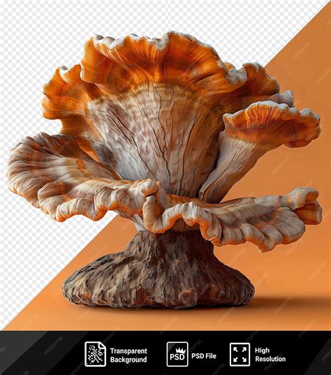 Dried Ganoderma Lucidum Mushroom An Orange Background Png Psd Premium Ai Generated Psd