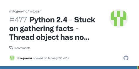 Python 24 Stuck On Gathering Facts Thread Object Has No Attribute Ident · Issue 477