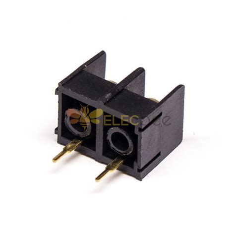2 Position Barrier Terminal Block PCB Mount Straight Black