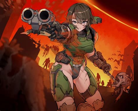 Doomguy Imp And Revenant Doom And More Drawn By Ringobatake Danbooru