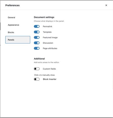 Block Inserter Manually Close The Block Inserter Panel · Issue 33138