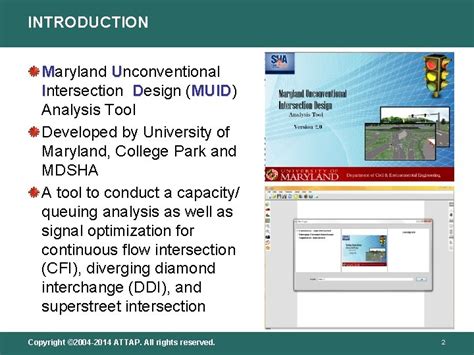 Muid Maryland Unconventional Intersection Design Analysis Tool Introduction