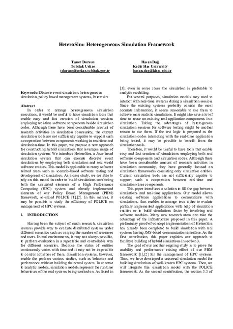 Pdf Heterosim Heterogeneous Simulation Framework