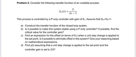 problem 4 consider the following transfer function