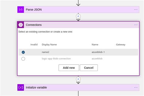 how to create storage connection dynamically in azure logic apps