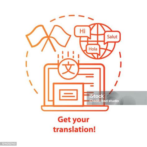 번역 빨간색 개념 아이콘을 가져옵니다 온라인 다국어 번역기 아이디어 얇은 라인 그림 통역 및 맞춤법 검사 외국어 벡터 절연 윤곽선 도면 편집 가능한 스트로크 개념에 대한