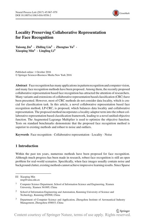 Locality Preserving Collaborative Representation For Face Recognition