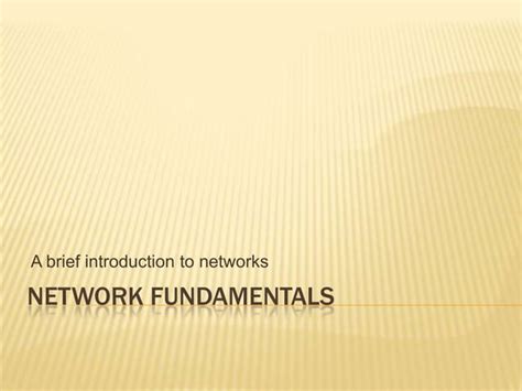 Network Fundamentals Media Project PPT