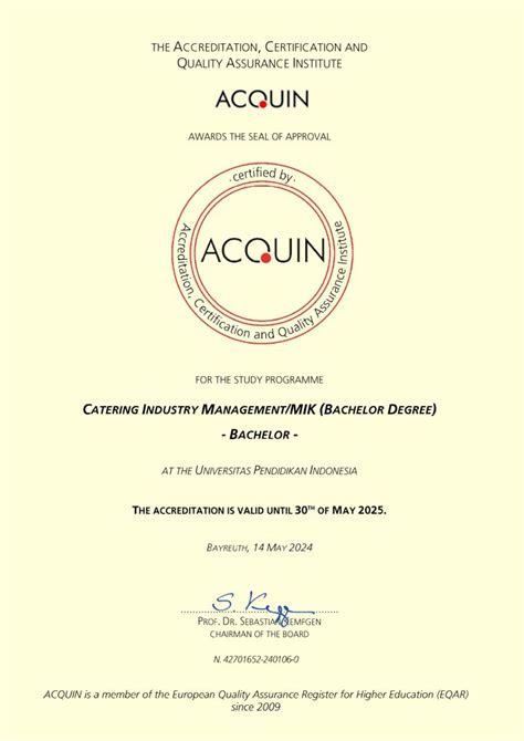 Selamat Prodi Mik Upi Resmi Terakreditasi Acquin Internasional