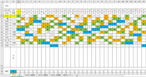JavaScript二次元配列で所属ごとの勤務カレンダーを表示 iEhohs