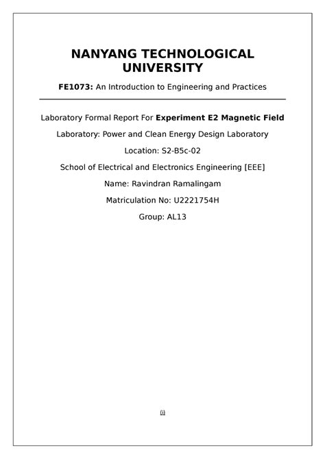 Formal Report Formula Used In The Experiment B μ0 I2πr Is Only Applied To An Infinitely Long