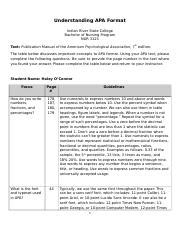 APA Worksheet Doc Understanding APA Format Indian River State College