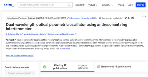 Dual‐wavelength Optical Parametric Oscillator Using Antiresonant Ring