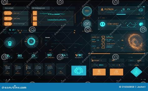 Advanced System Interface Futuristic Ui Dashboard For Big Data Stock