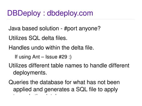 Handling Database Deployments Odp Databases Computer Software And