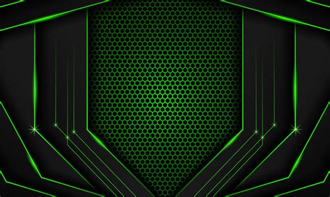 Abstract Dark Green Futuristic Gaming Background With Hexagon Pattern Dark Green Geometric