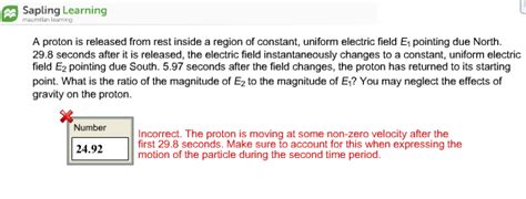 solved a proton is released from rest inside a region of