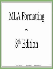 Works Cited MLA 8th Edition 1 Pdf MLA Formatting Th 8 Edition Laura Torres 2016 All Rights